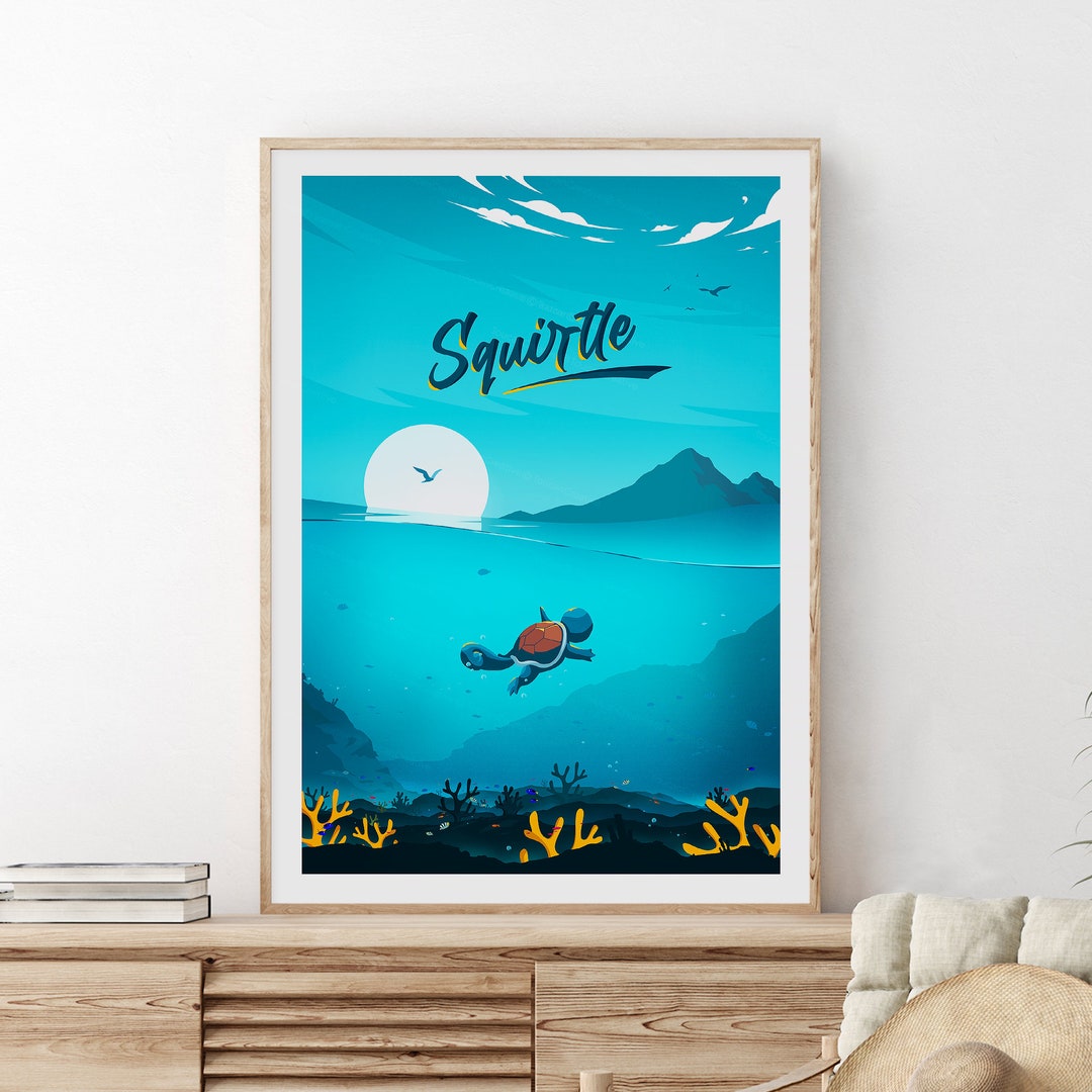 Squirtle Poster Pokemon Fan Art - Etsy