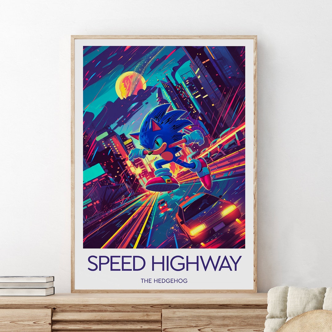 Speed Highway Print, Sonic the Hedgehog Fan Print, Speed Highway Wall ...