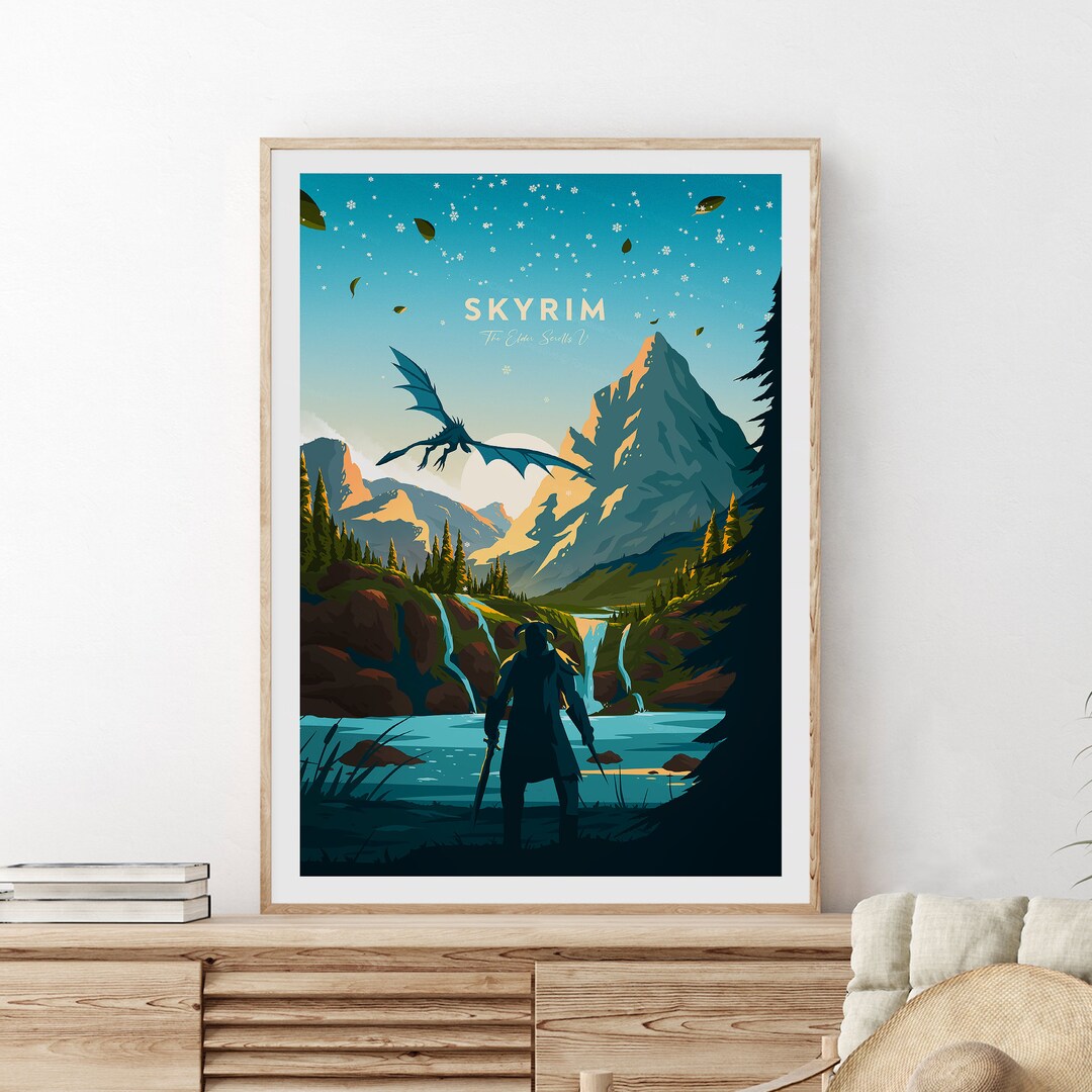 Skyrim Print Fan Art, Skyrim Poster, the Elder Scrolls V - Etsy