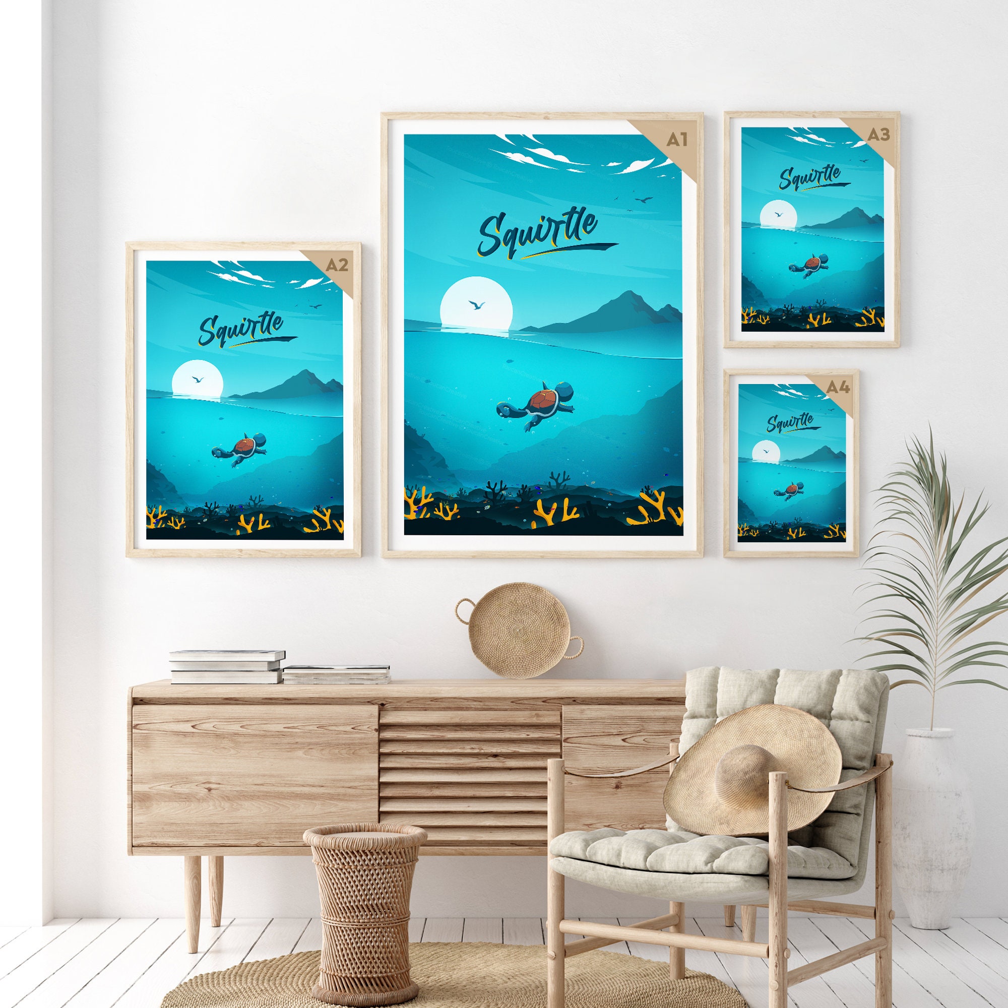 Squirtle Poster Pokemon Fan Art - Etsy