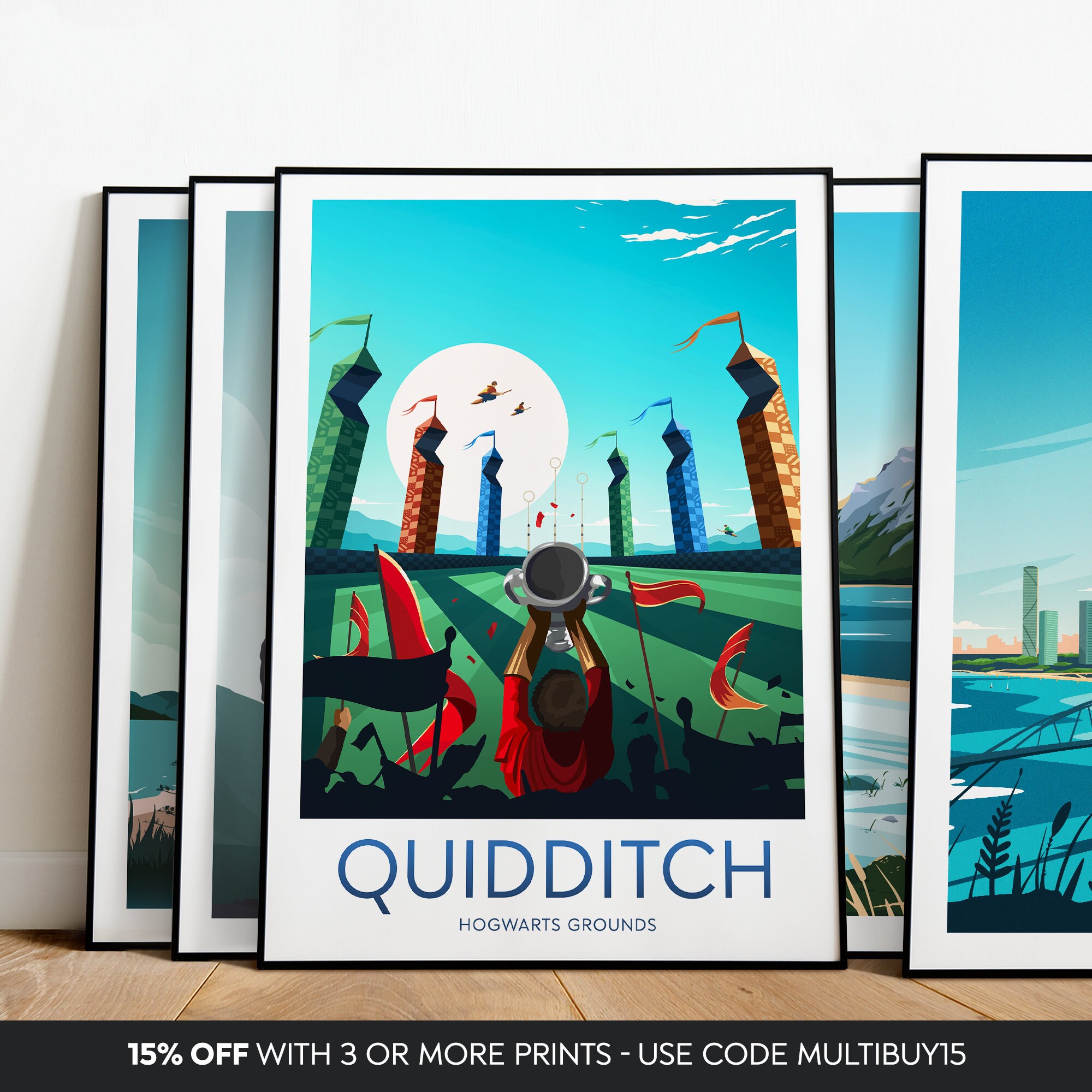 Quidditch Print - Harry Potter Fan Art, Hogwarts Poster Designed & Sold By Daisy