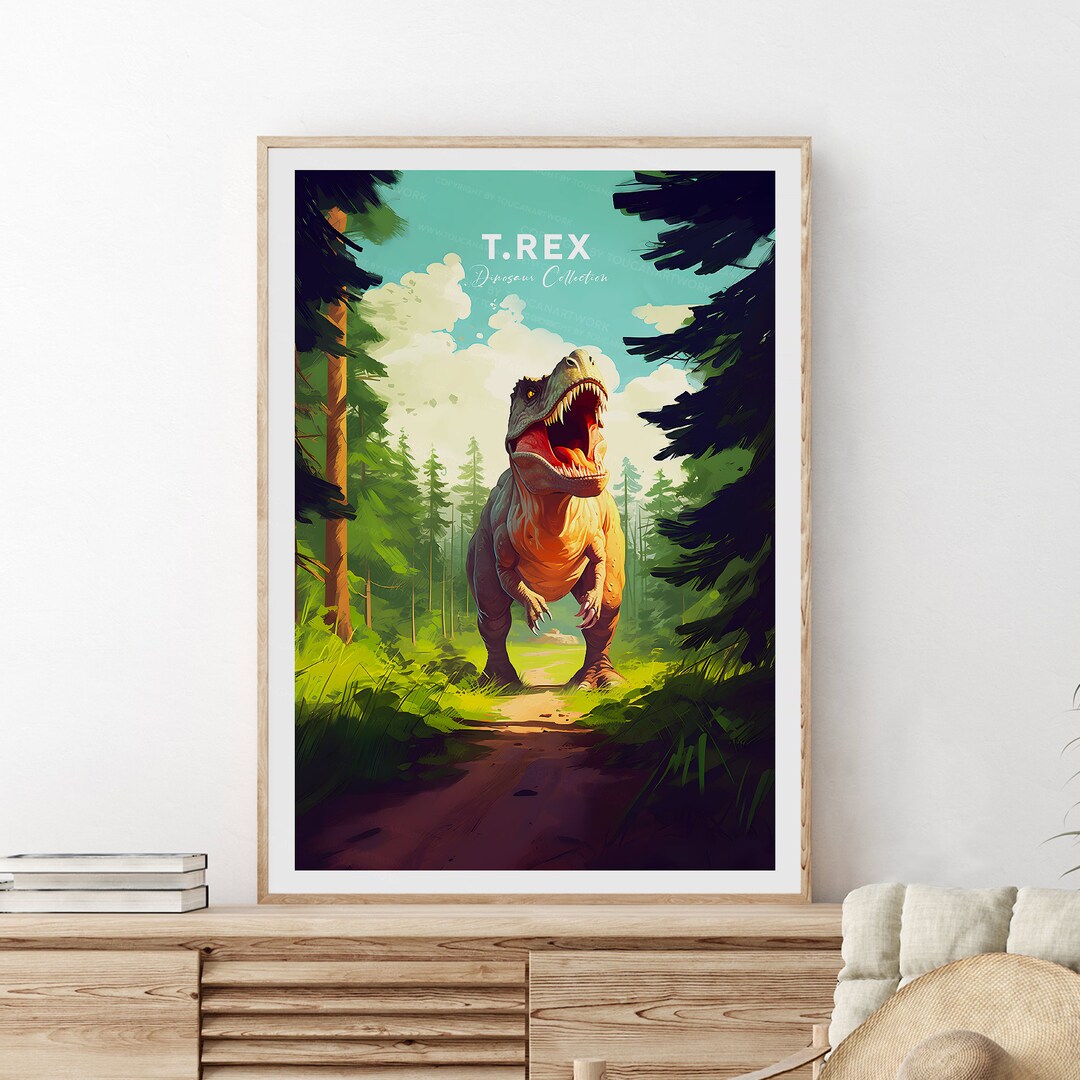 Tyrannosaurus Rex Print Dinosaur Collection, T. Rex Poster, Dinosaur ...