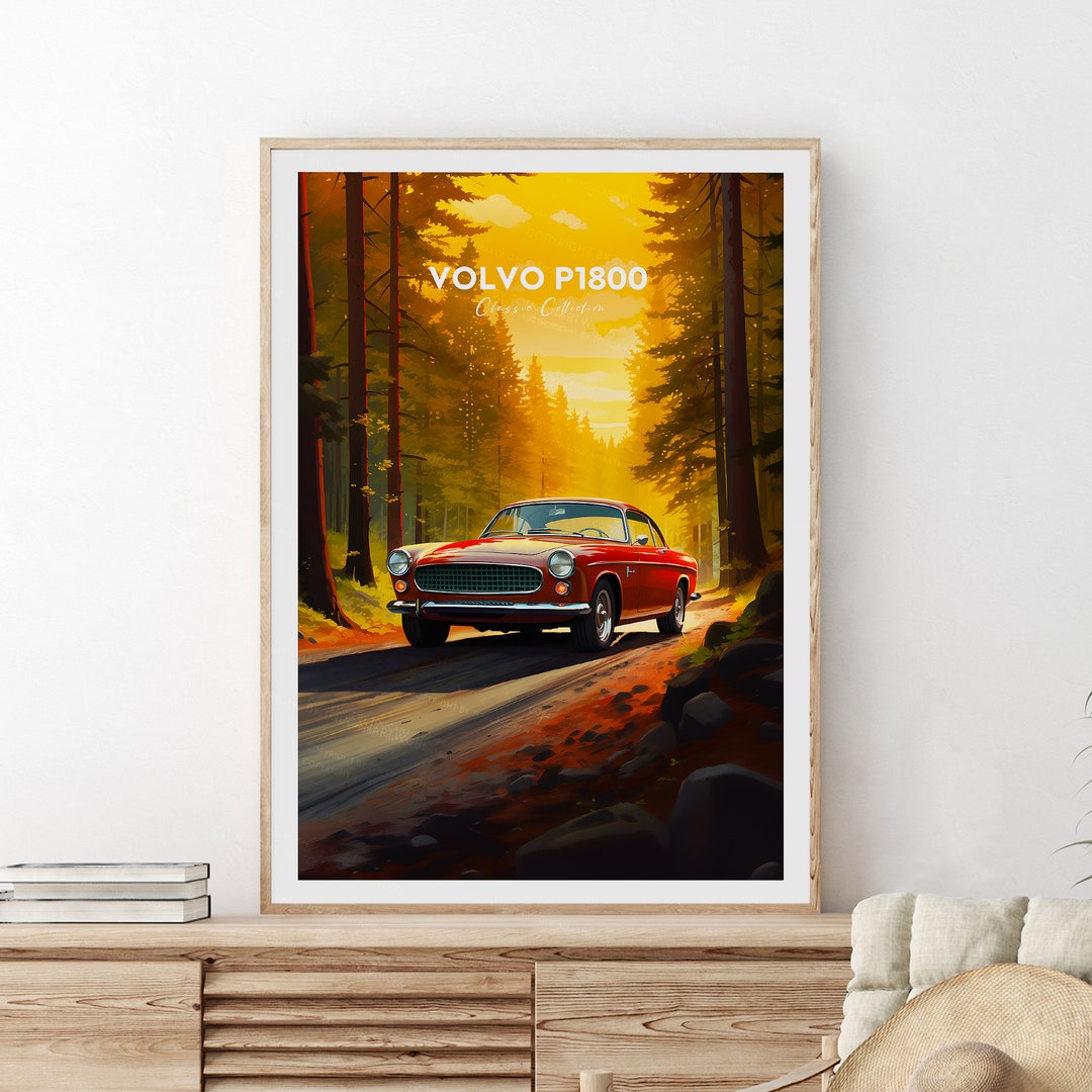 Volvo P1800 Classic Car Posters. Classic Collection, Fan Art, Birthday ...