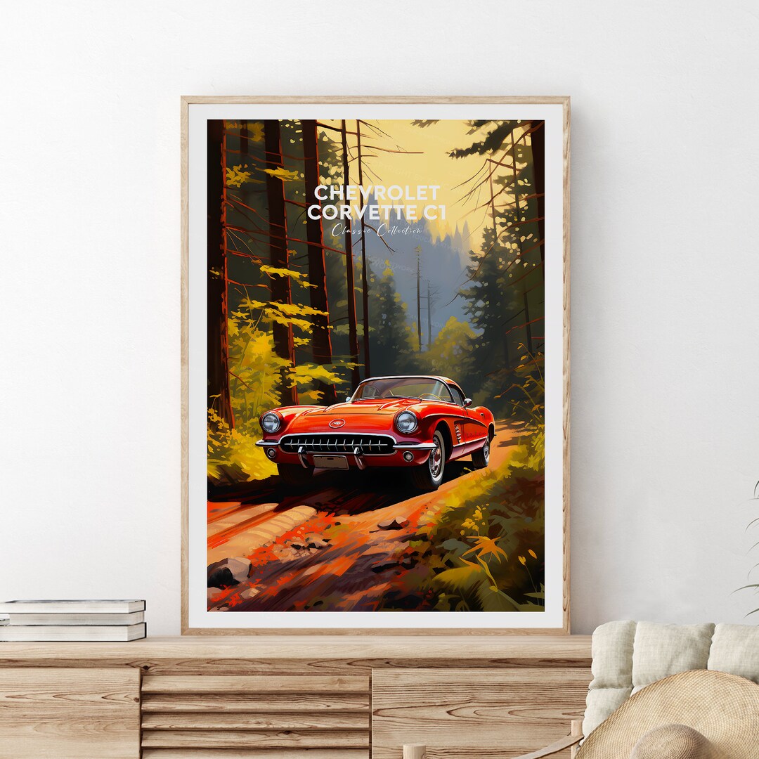 Chevrolet Corvette C1 Classic Car Posters. Classic Collection, Fan Art ...