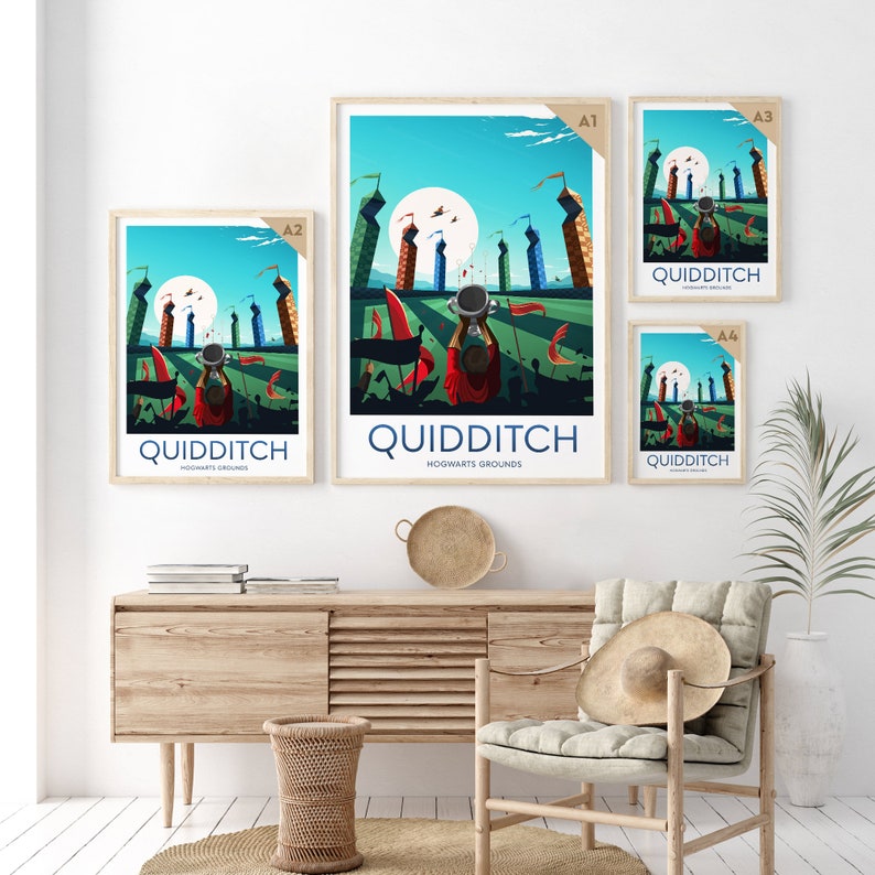 Quidditch Print Harry Potter Fan Art Hogwarts Poster - Etsy