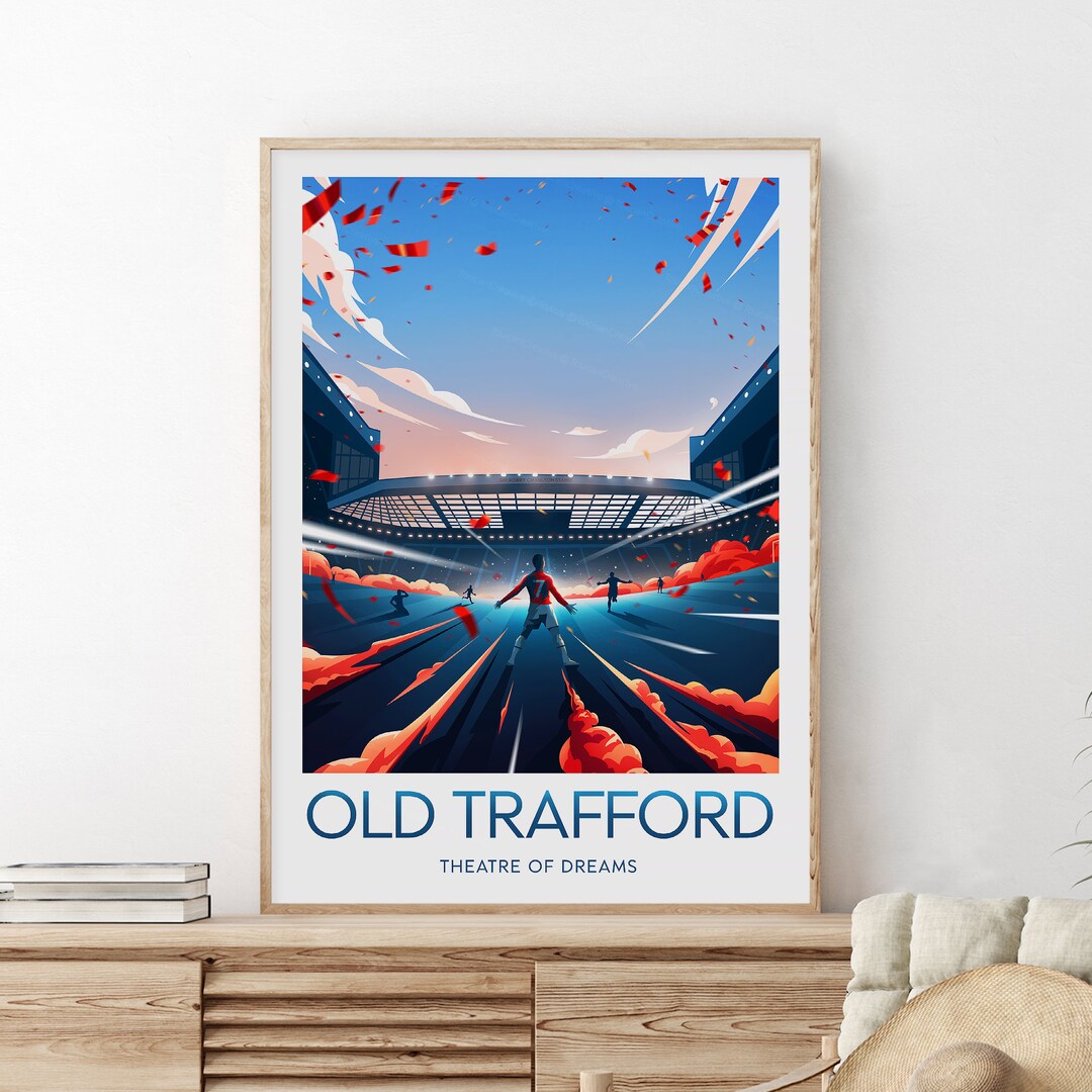 Old Trafford Stadium Poster Manchester United, Man United Artwork - Etsy UK