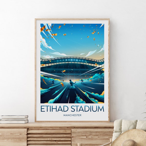 Etihad Stadium Poster Manchester City Man City Artwork - Etsy