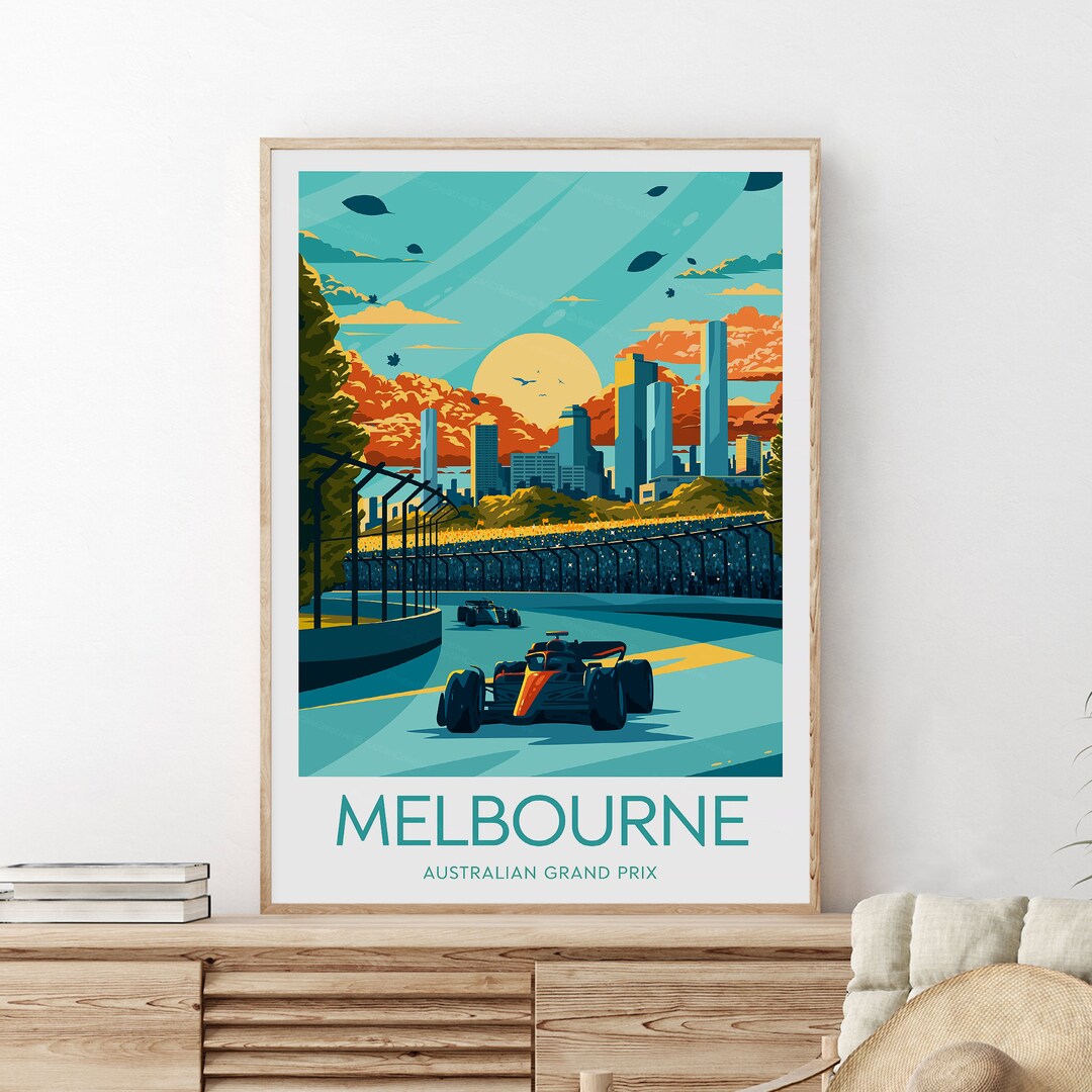 Melbourne F1 Print Australian Grand Prix, Birthday Present, Wedding ...