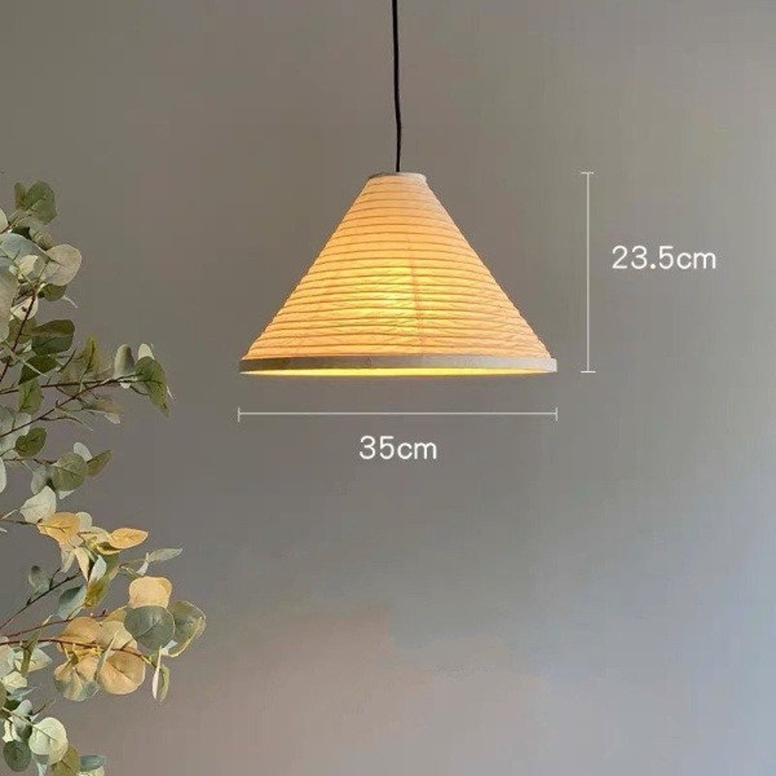 Wabi-sabi Hat Shape rice Paper Ceiling Lampshade mid Century - Etsy