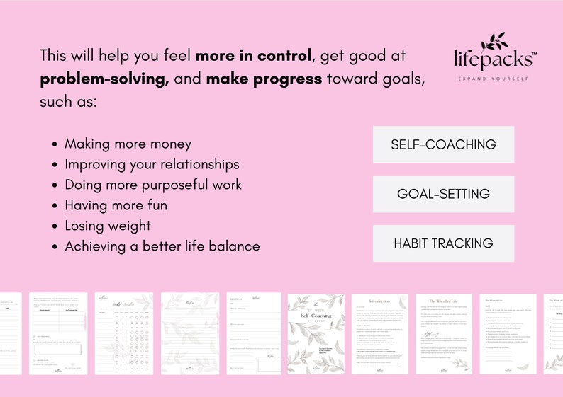 Life Goals Workbook | Life Improvement Plan | Personal Development Plan ...