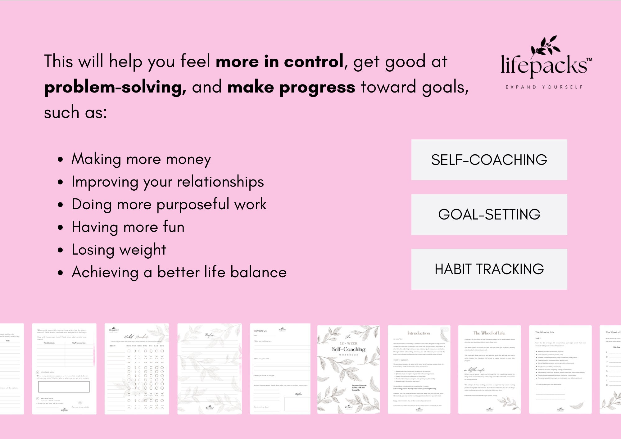 Life Goals Workbook | Life Improvement Plan | Personal Development Plan ...