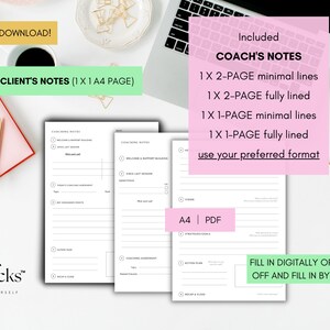 Coaching Session Notes Template Coaching Session Planner Coaching ...