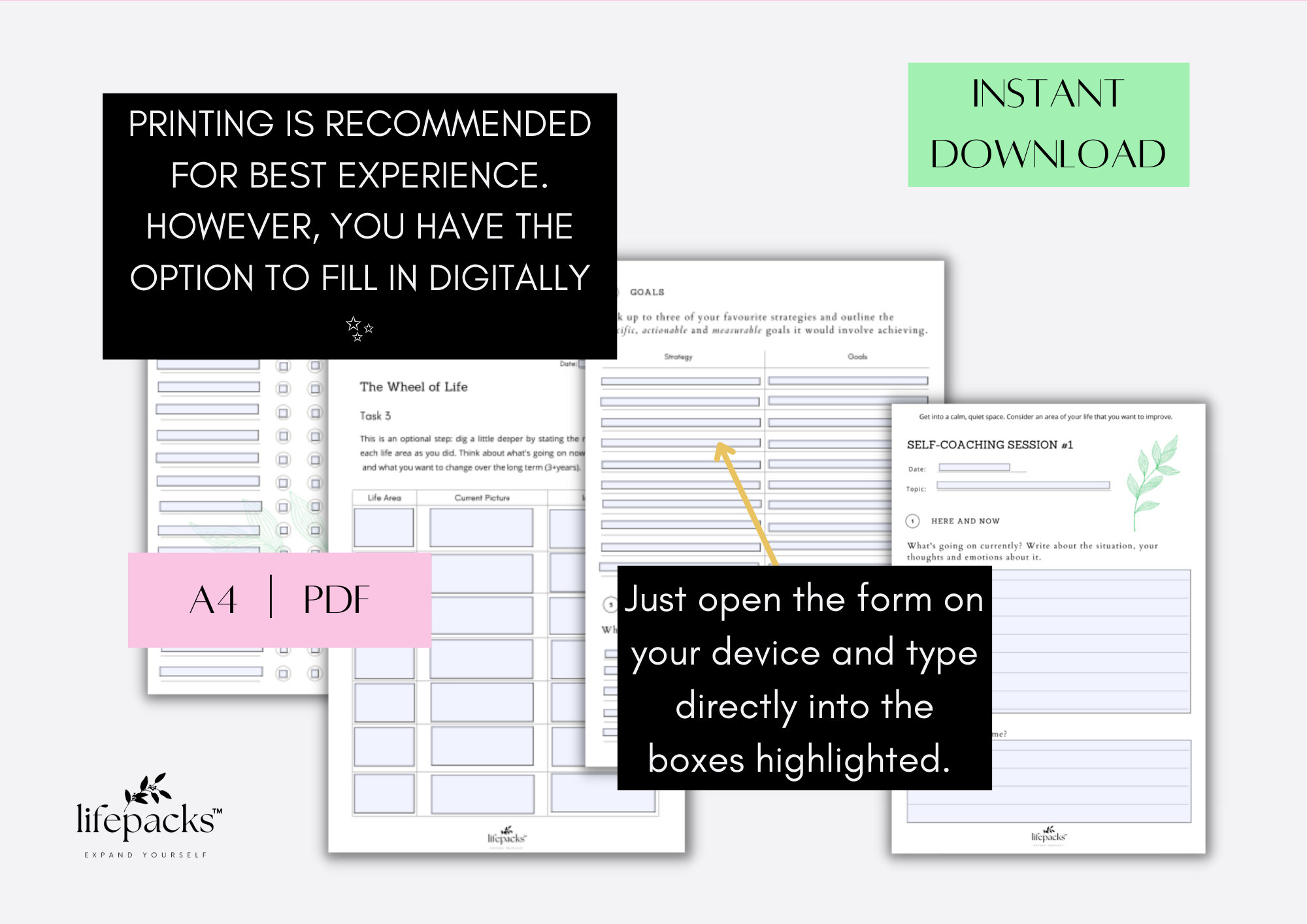 Life Goals Workbook | Life Improvement Plan | Personal Development Plan ...
