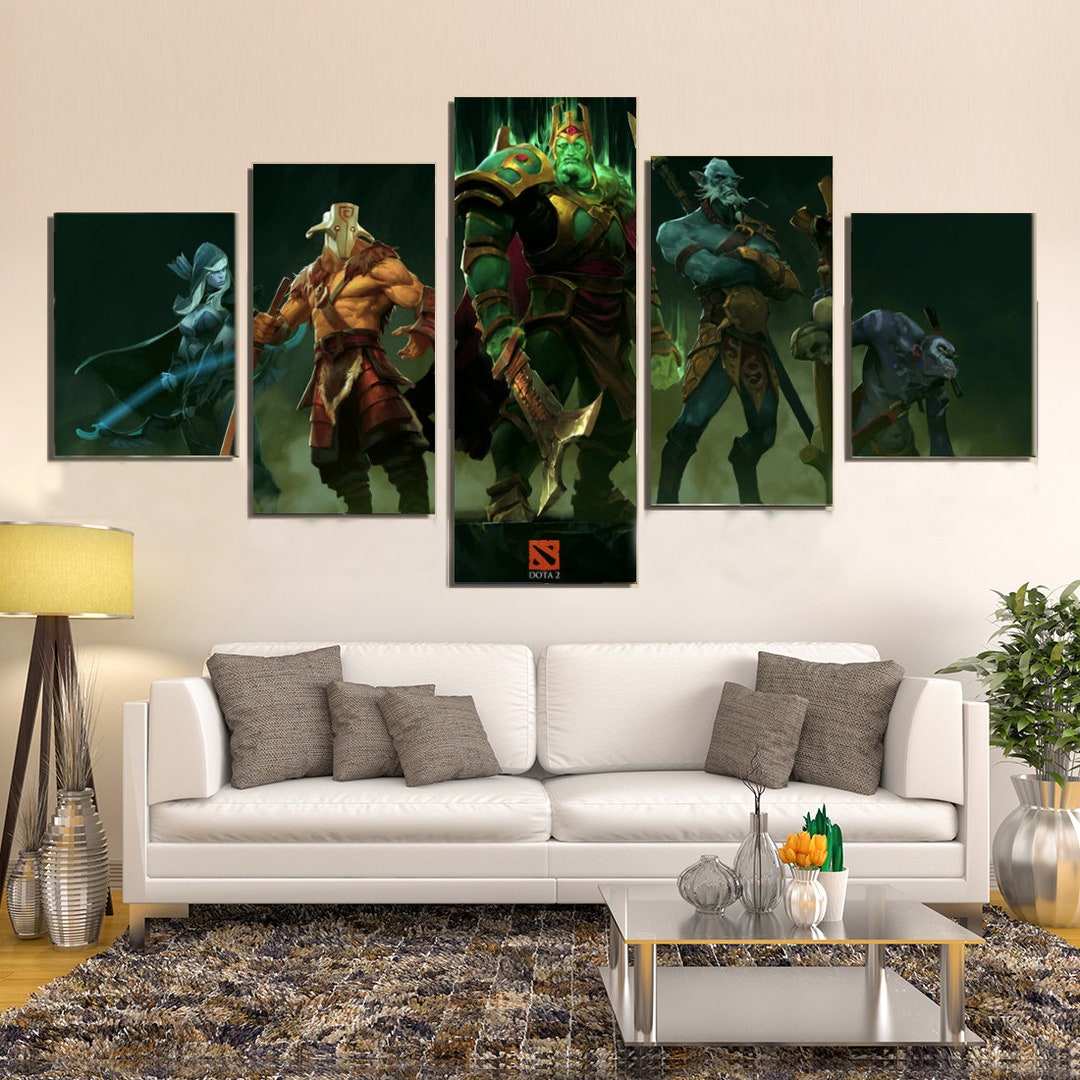 Dota 2 Wall Art, FRAMED 5 Piece Split Canvas, Gaming Wall Art, Home ...