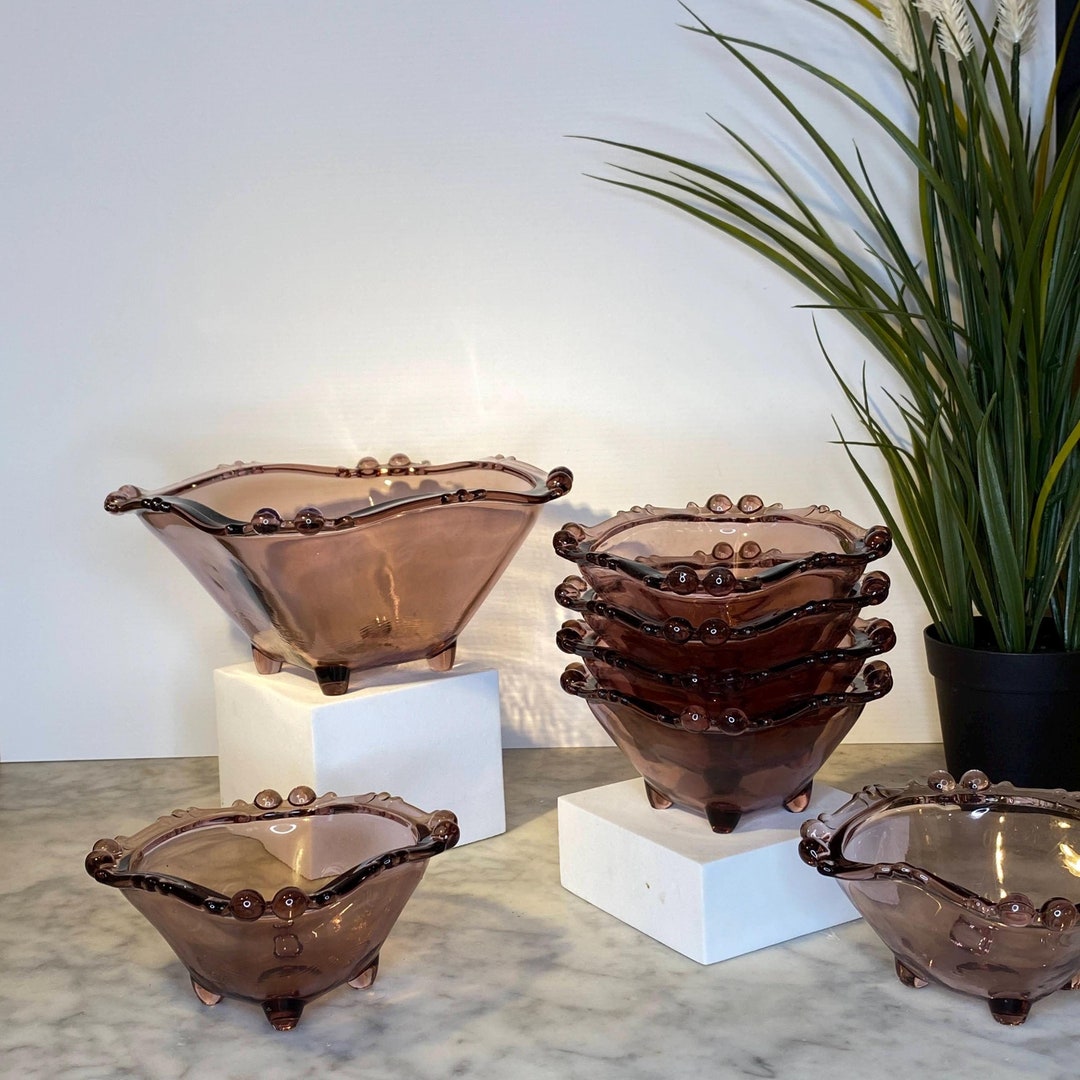 Retro Vintage Purple Glass Bowl and Serving Bowls - Etsy