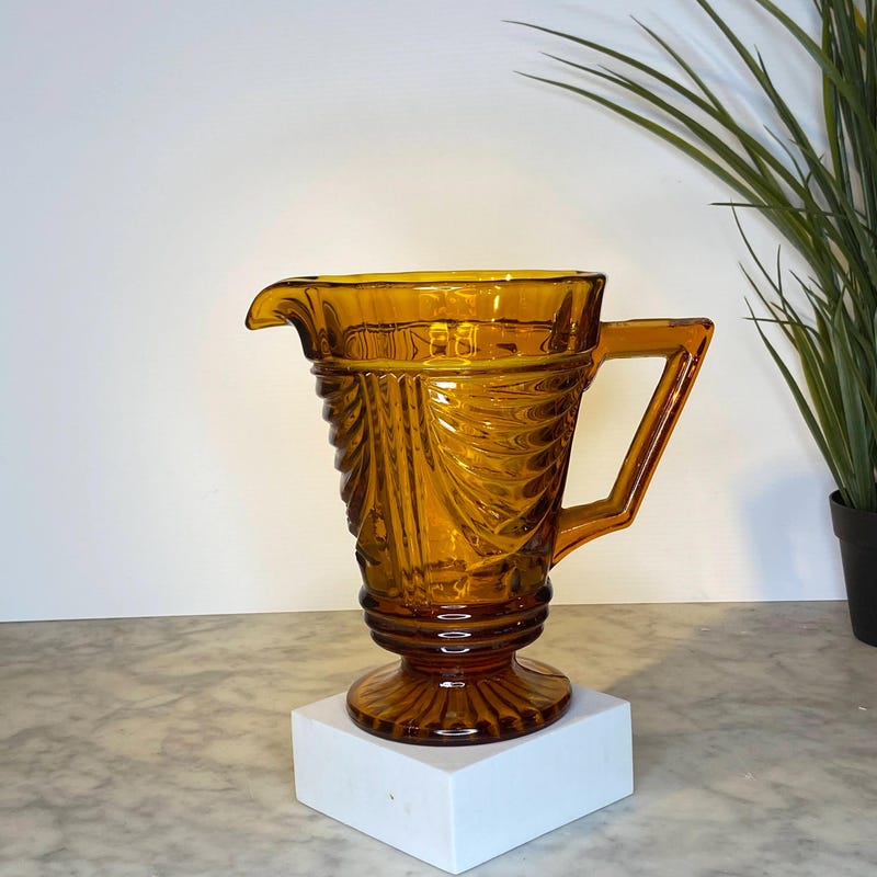 Amber Glass Jug - Etsy