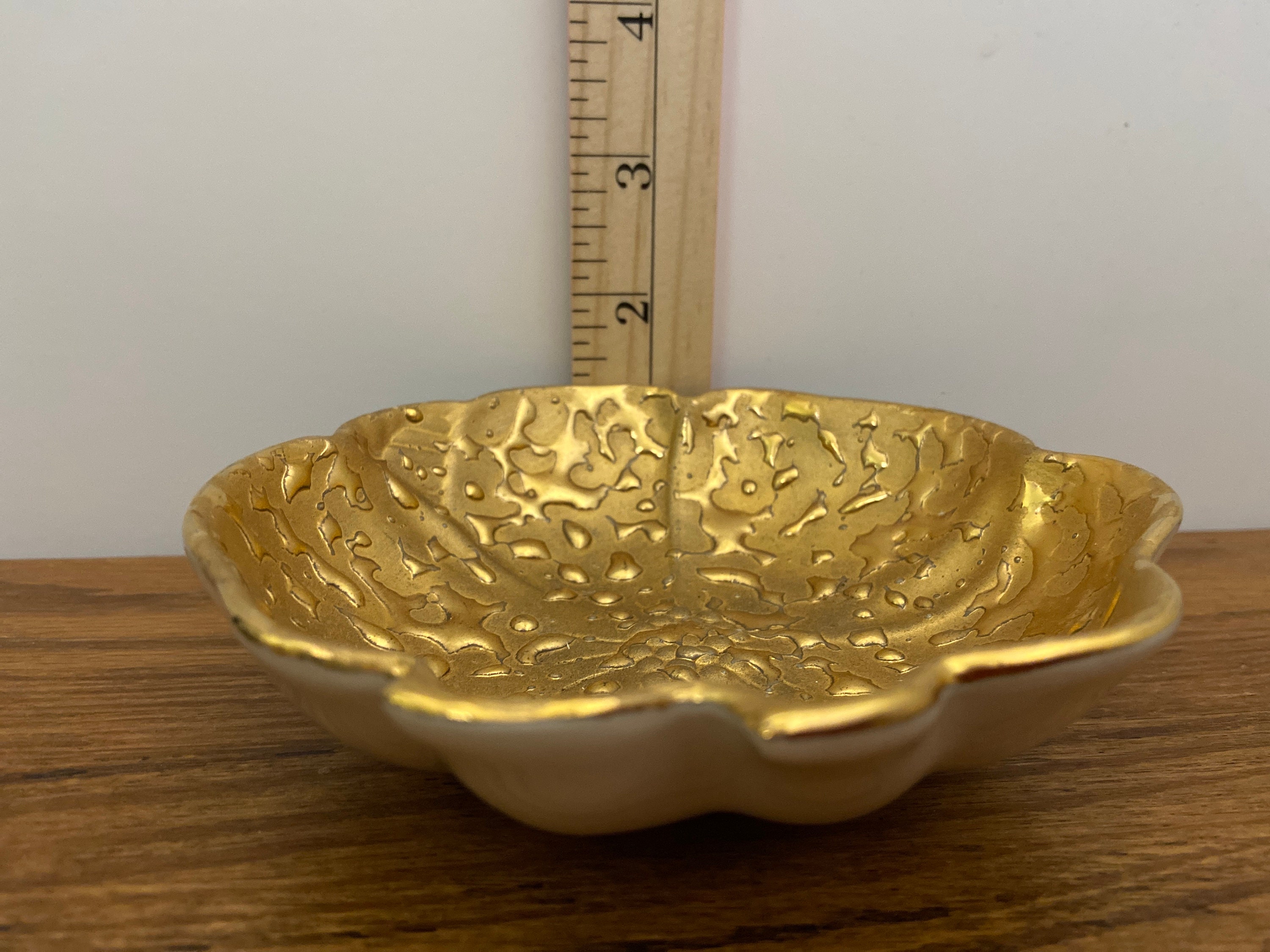 Weeping Bright Gold 22k Trinket Candy Dish - Etsy