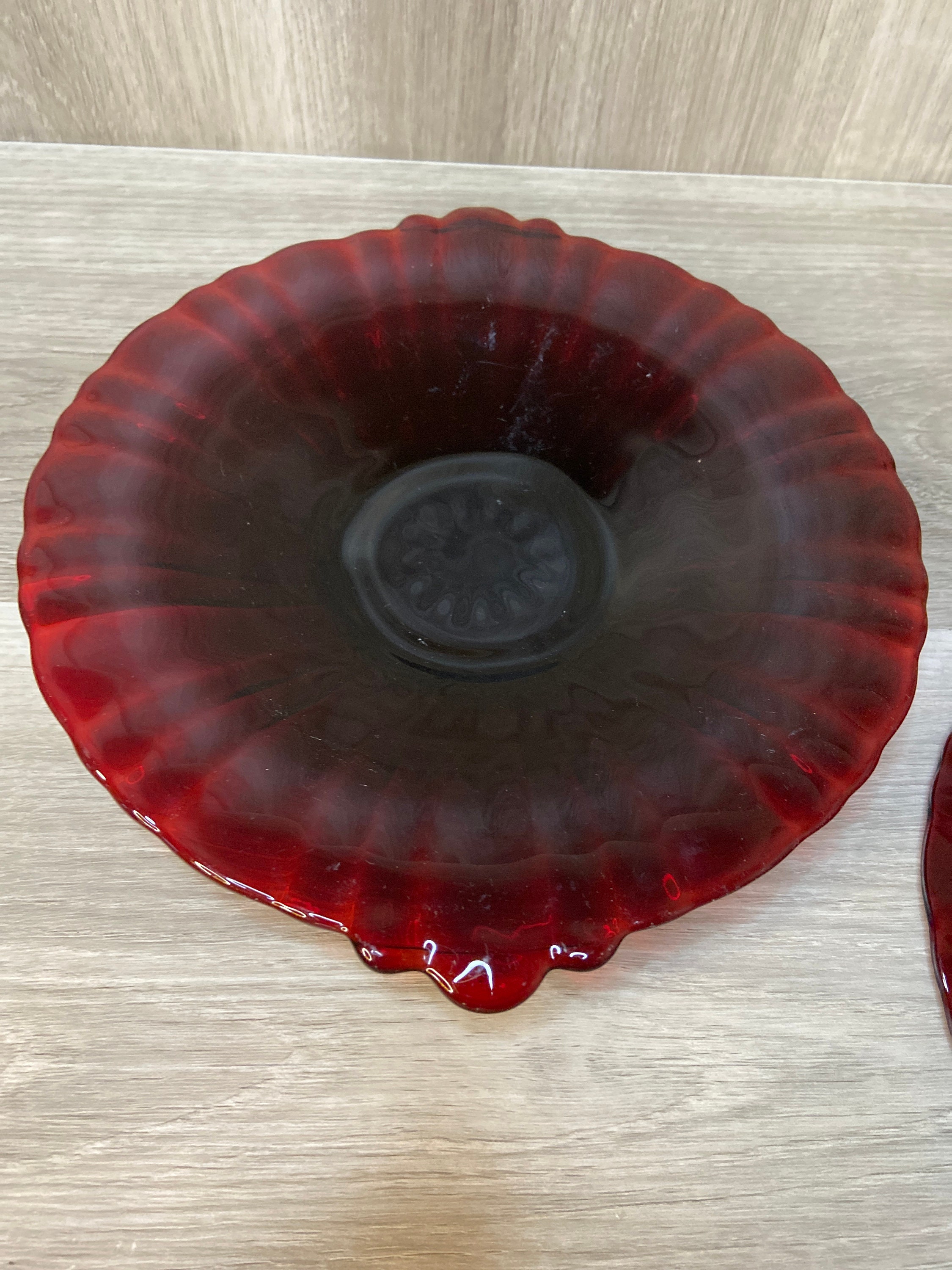 Anchor Hocking Vintage Ruby Red Glass Dishes - Etsy