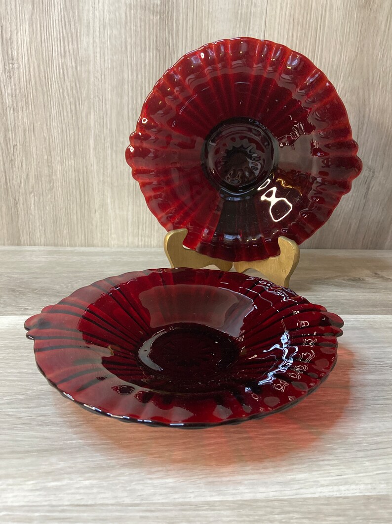 Anchor Hocking Vintage Ruby Red Glass Dishes - Etsy