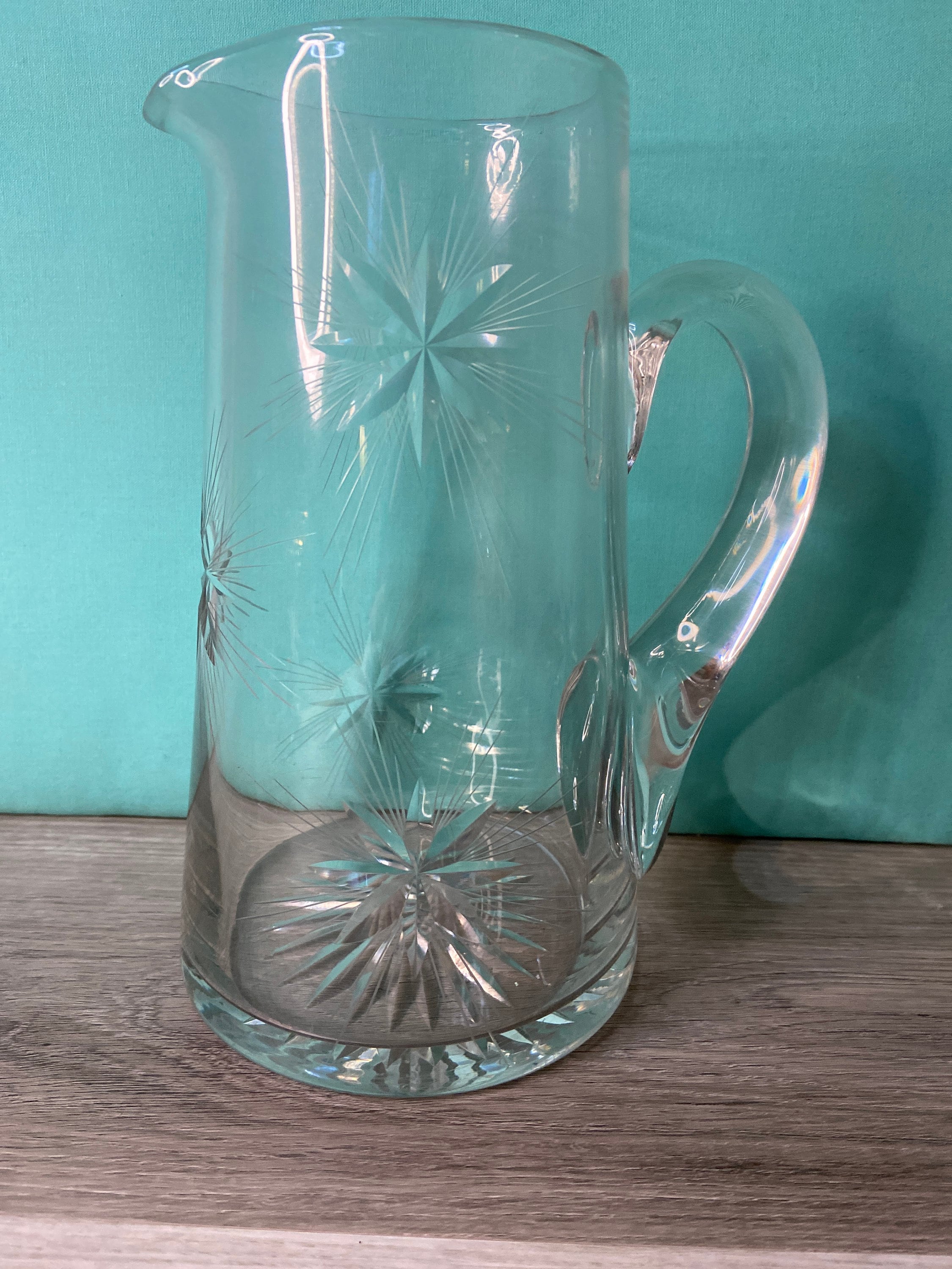 Fostoria Atomic Starburst Clear Glass Pitcher 48oz - Etsy