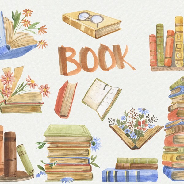 Open Books Clip Art - Etsy