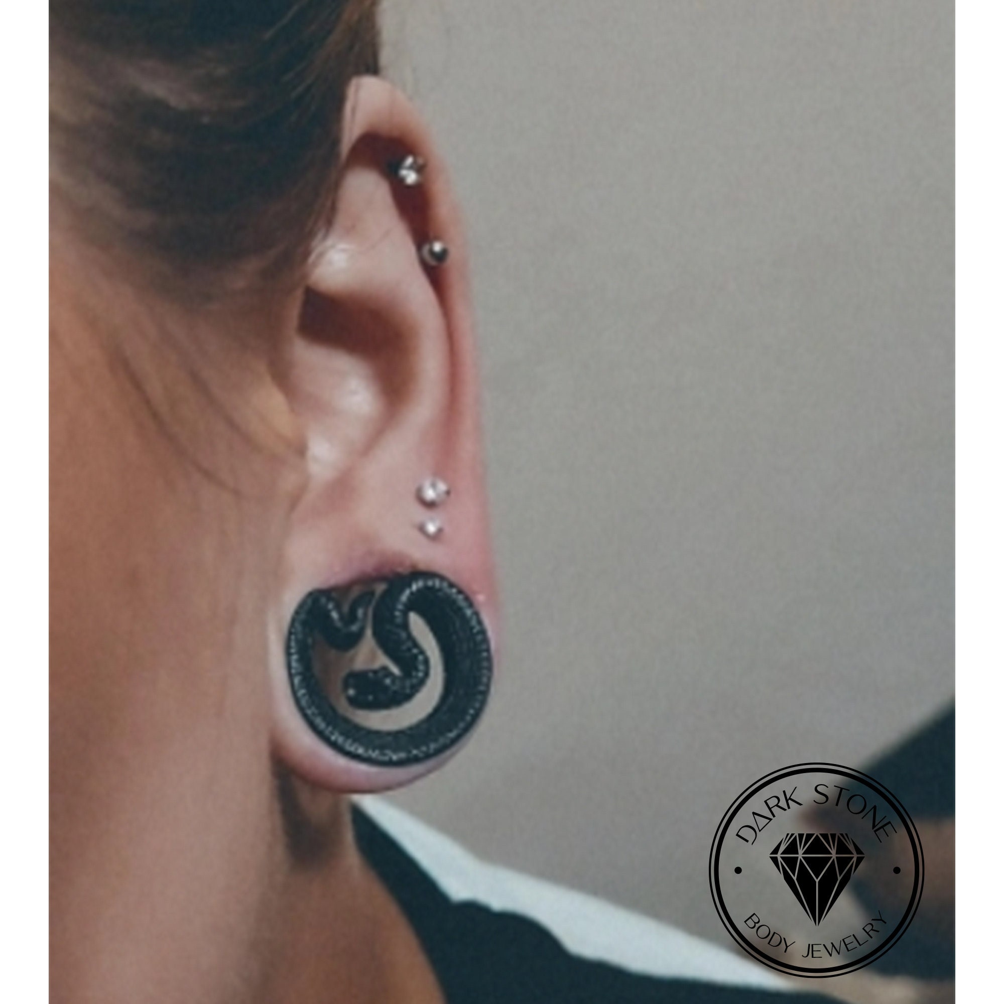 Ear Spreaders, Plug, Black Snake. Stainless Steel. From 8 to 30mm - Etsy