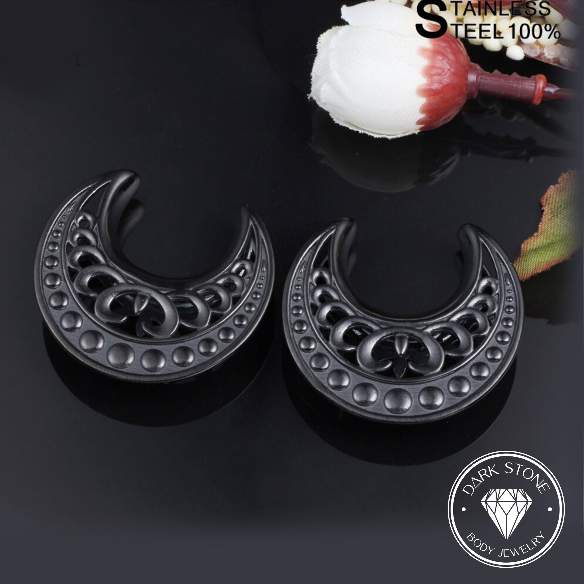 Spacer and Moon Famous Ear Plug. Made of Stainless Steel. - Etsy