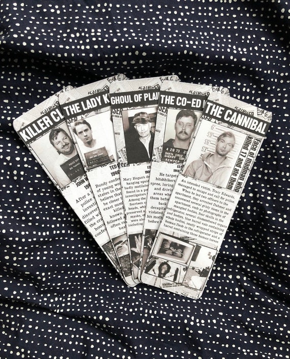 Serial Killer Bookmarks Double Sided Bookmarks Jeffrey - Etsy