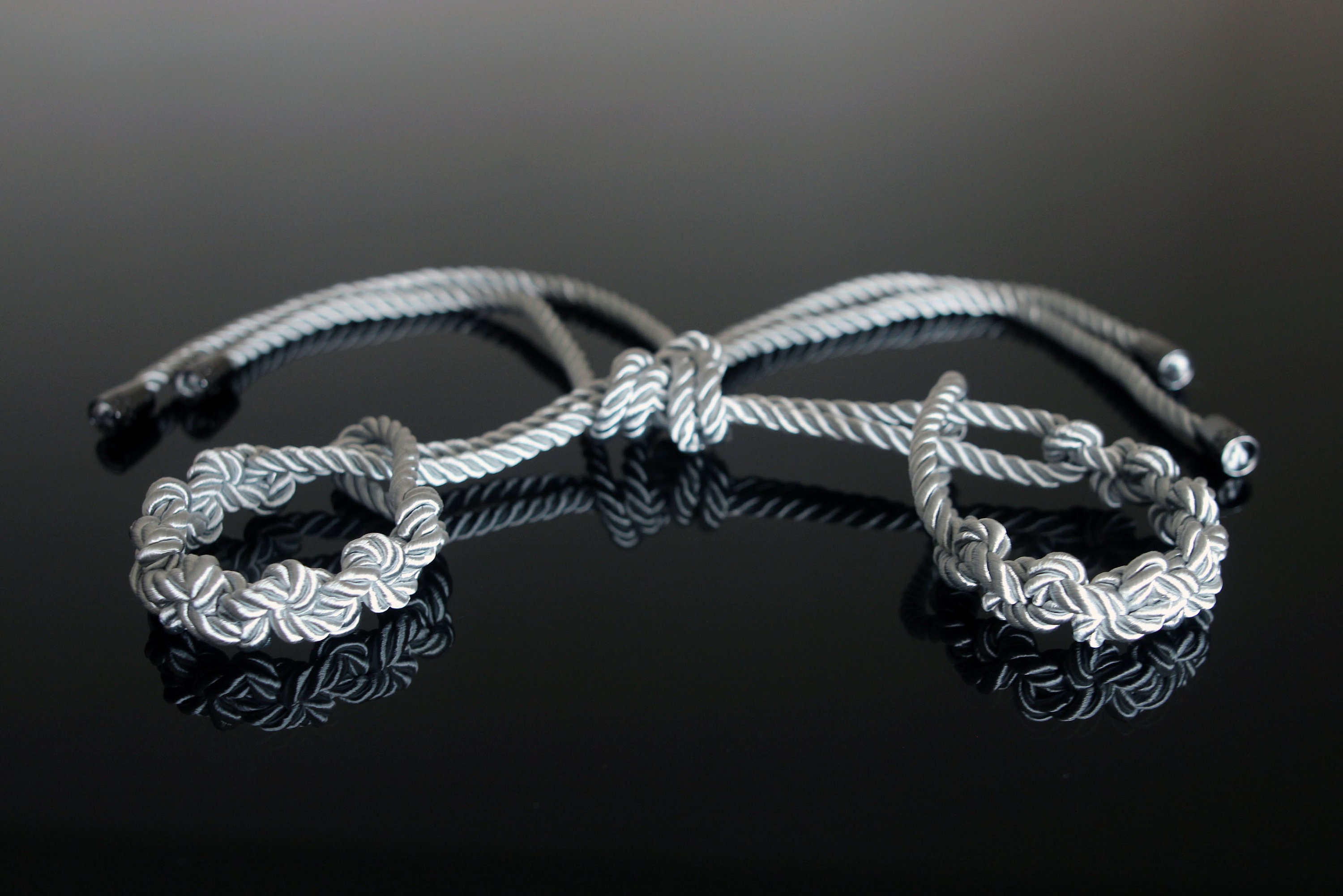 Silver Rope Handcuffs Bondage Bdsm Shibari Kink Accessories - Etsy