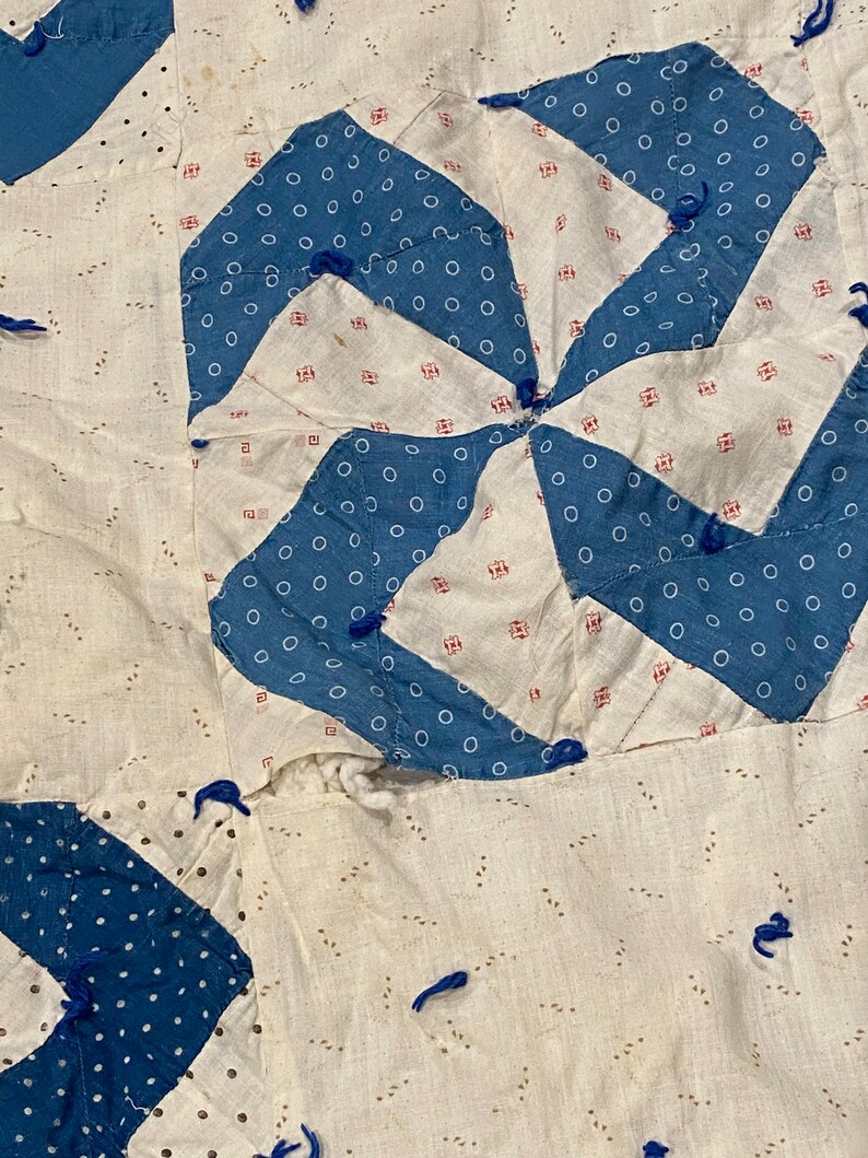 Antique Vintage Pinwheel Whirling Log Calico Quilt 1890-1910 - Etsy
