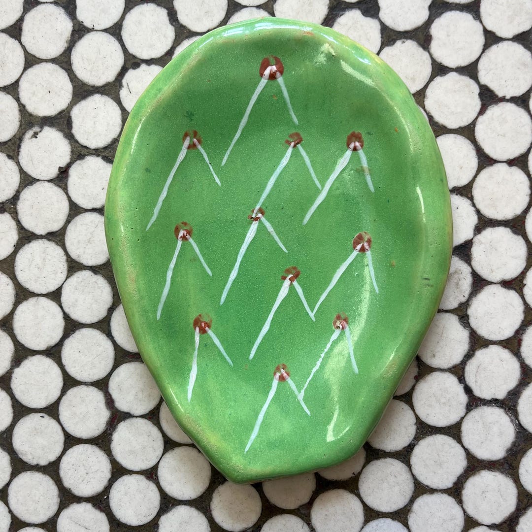 Signed Handmade Cactus Pottery Spoon Rest: Kitchen Utensil Holder - Etsy