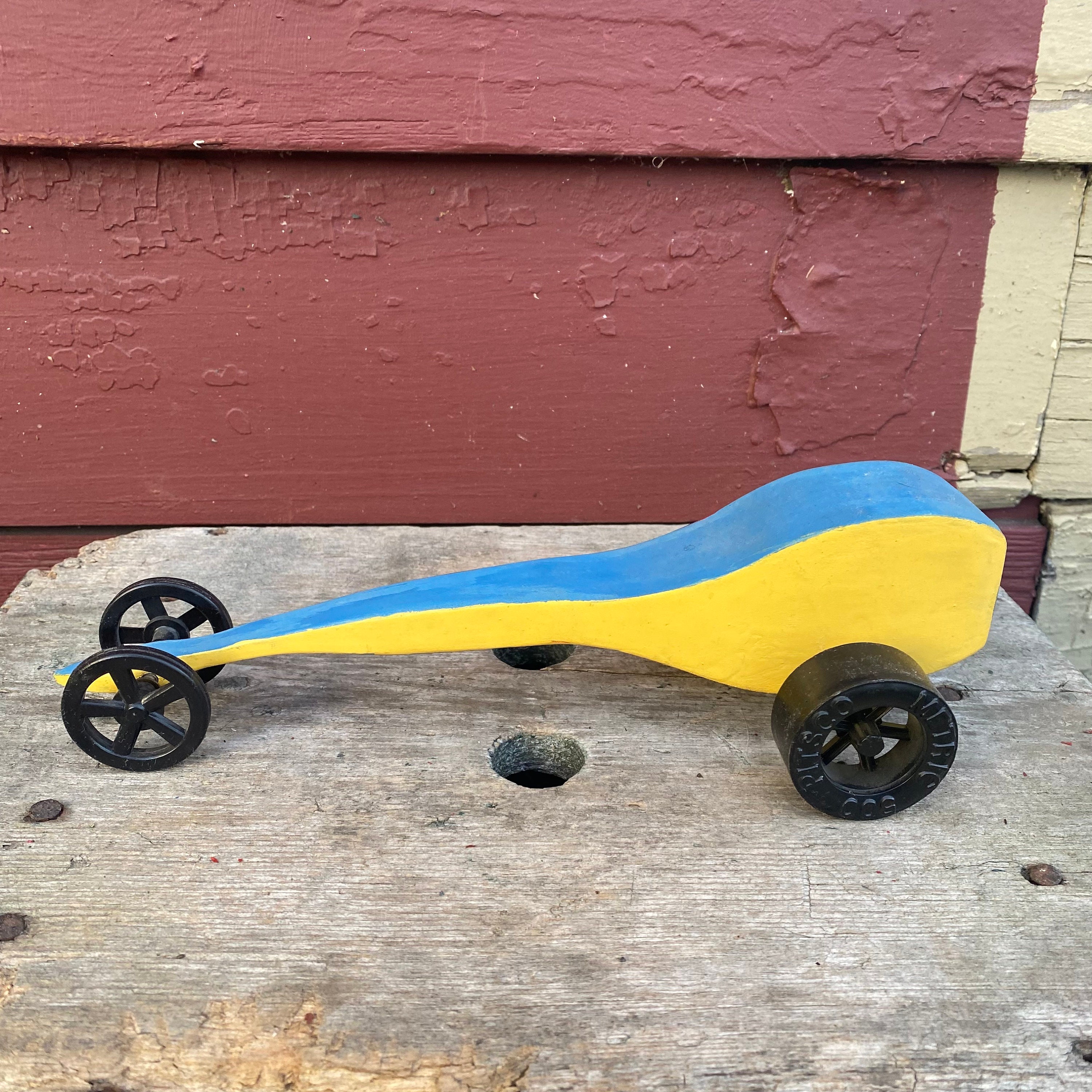 Vintage Pair of Hand Made Painted Wood Slot Cars - Etsy