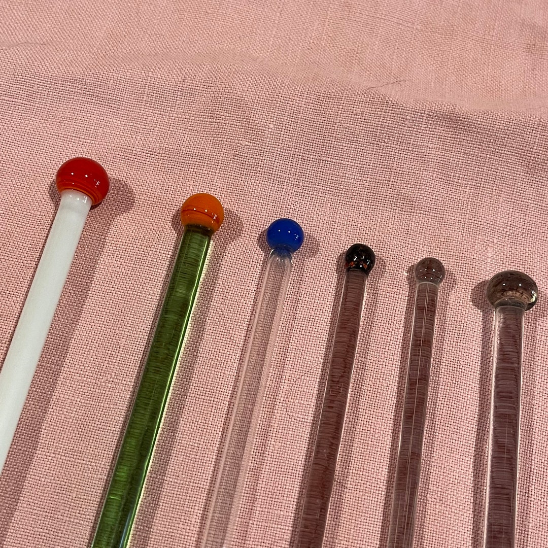 Vintage Midcentury Barware Glass Drink Stir Sticks Set of 6 - Etsy