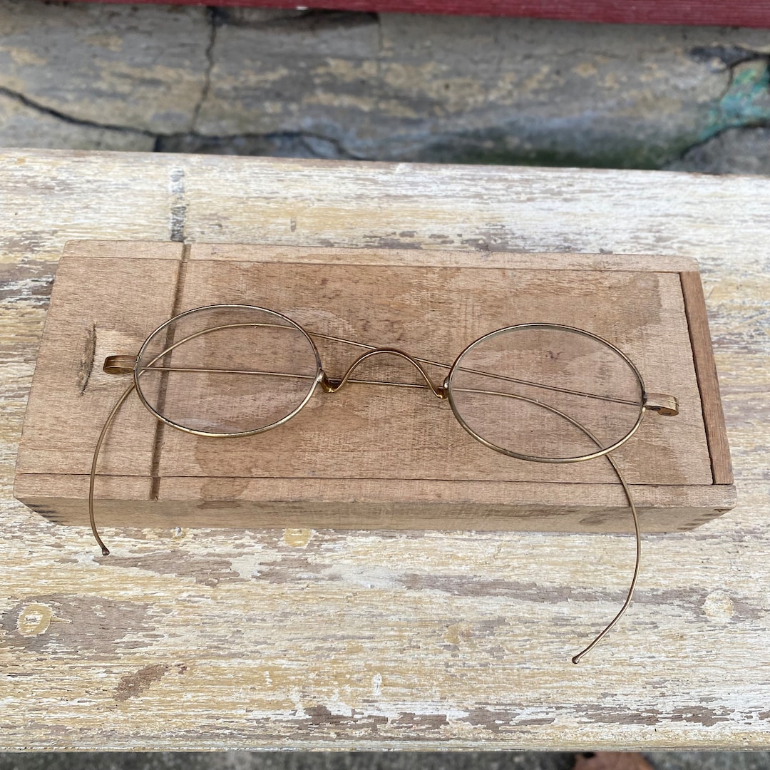 Vintage Edwardian Era Gold Spectacle Glasses With Dovetail Box - Etsy