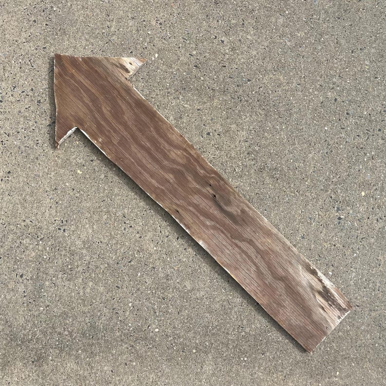 Vintage Handpainted WONKY ARROW Parking Sign Farm Fresh Folk Art 36" X ...