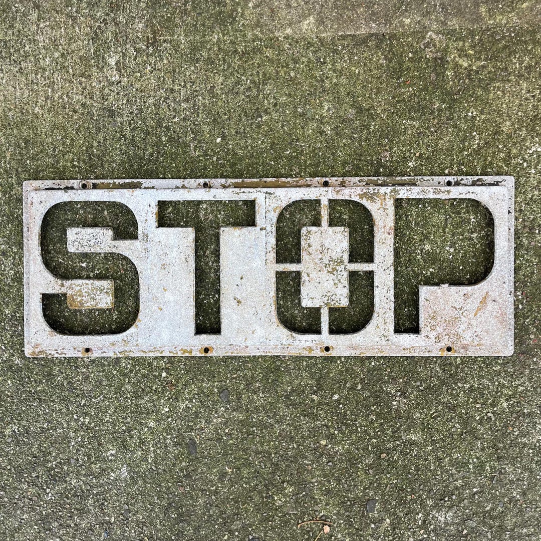 Vintage Painted Metal Cut Out STOP Sign Industrial Factory Trucking - Etsy