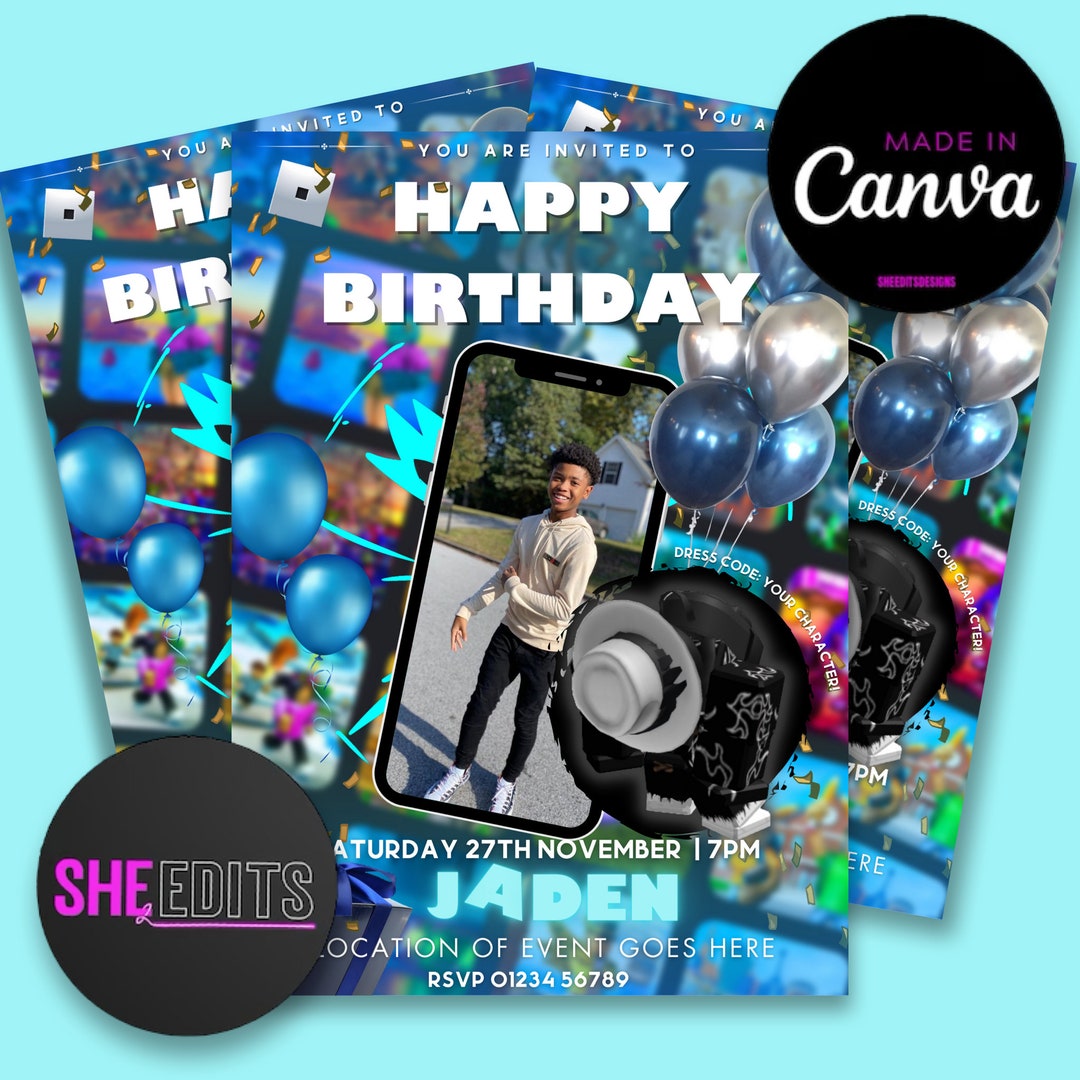 BIRTHDAY FLYER, Roblox Kids & Teen Boys - Etsy