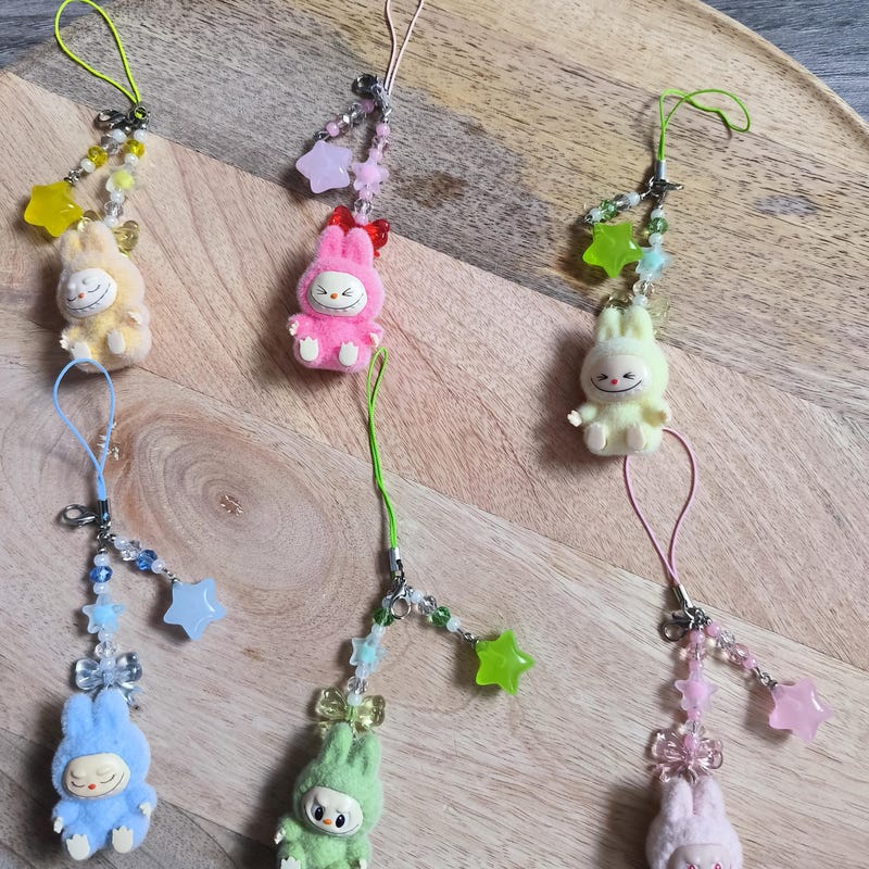 Labubu Initial Keychain - Etsy UK