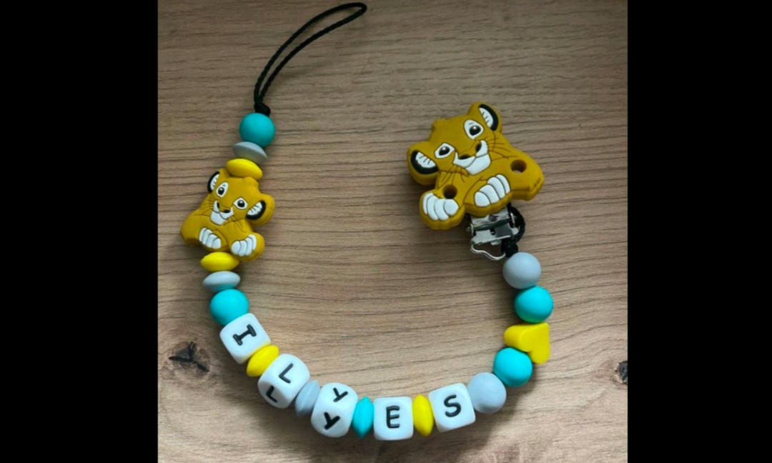 Lion King Pacifier Clip Simb Personalized First Name, Birth Gift, First ...