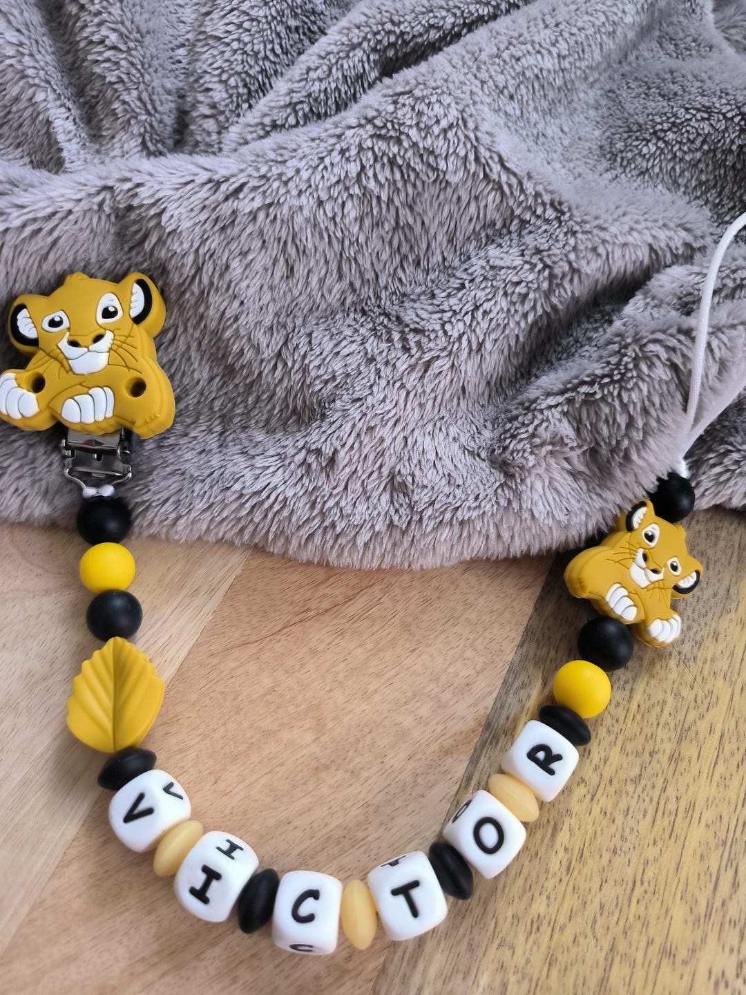 Personalized Lion Simb Pacifier Clip With First Name, Birth Gift ...