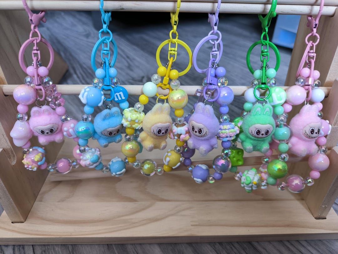 Labubu Mini Monster Key Ring, Labubu Phone Jewel, Labubu Bag Key Ring ...