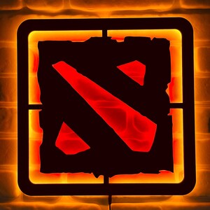 Dota Inspired LED Sign, Iconic Video Game Logo Light, Gaming Room Wall ...