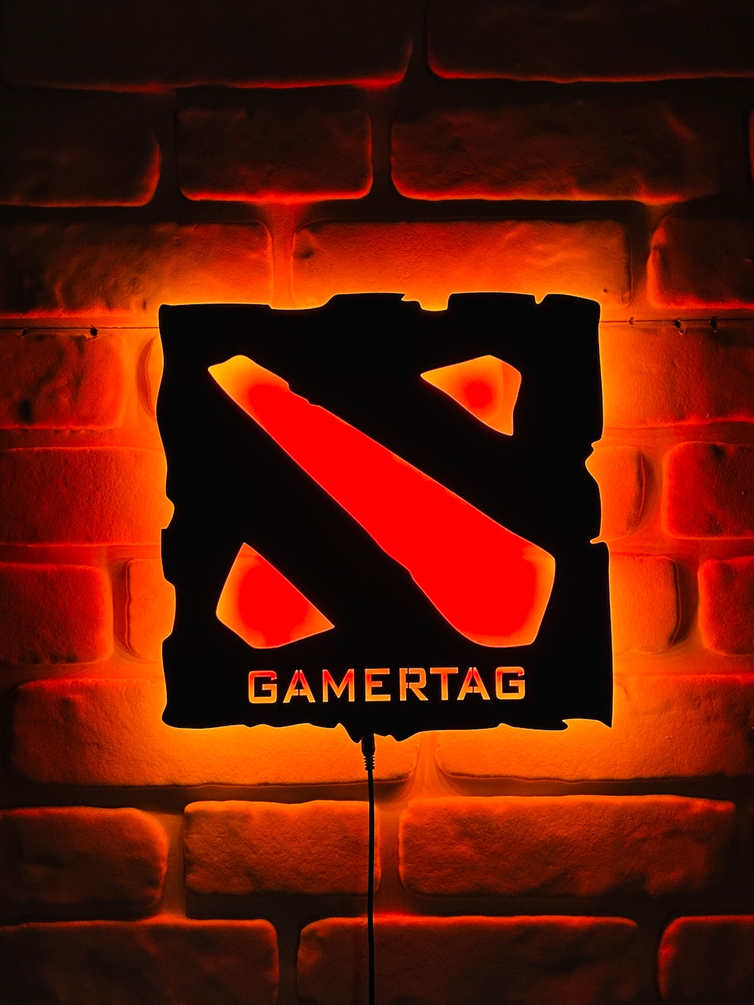 Costum Gamertag DOTA Logo Led Sign, Gamer Wall Decor Gamer Room, Gift ...