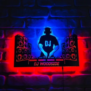 Custom DJ Headphone LED Neon Sign, Personalized Music Studio Decor ...