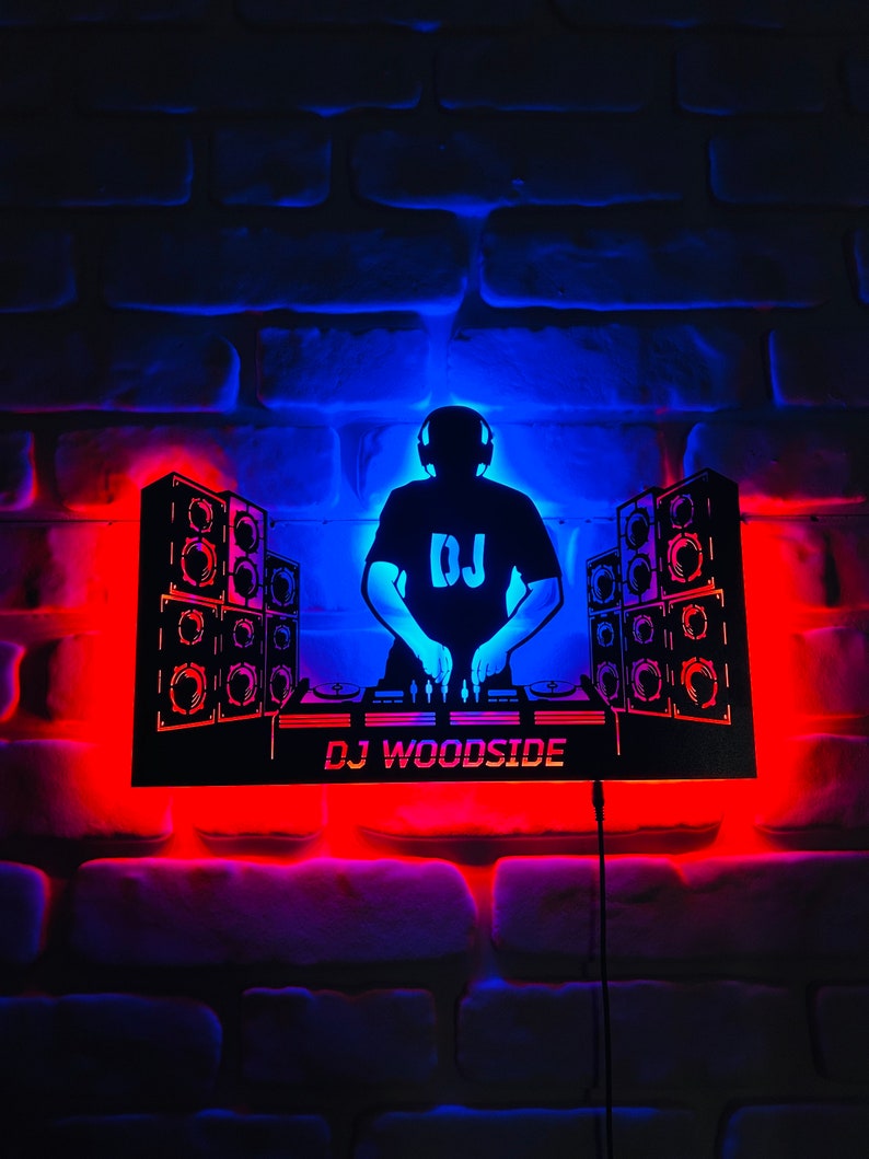 Custom DJ Headphone LED Neon Sign, Personalized Music Studio Decor ...