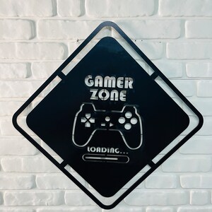 Gamer Zone Led Sign Gamer Room Led Sign Christmas Gift Wall Decor Home ...