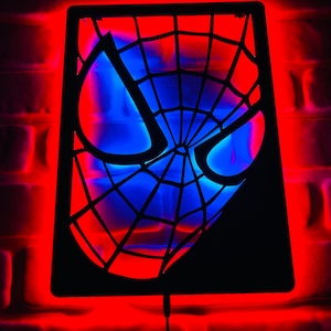 Spider-man LED Neon Sign, Superhero Wall Light, Marvel Comic Book ...