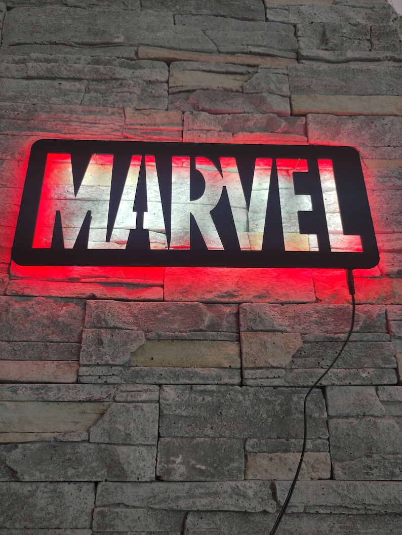 MARVEL Led Sign Avengers Neon Sign Wall Lighting Art Battle - Etsy