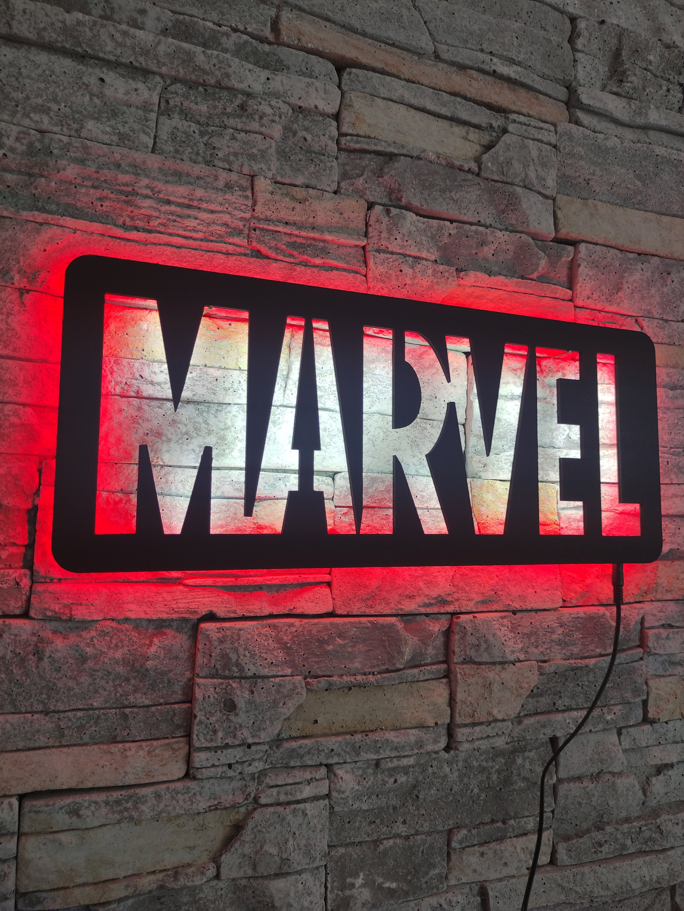 Marvel Heroic LED Neon Sign, Superhero Emblem Wall Light, Comic Book ...