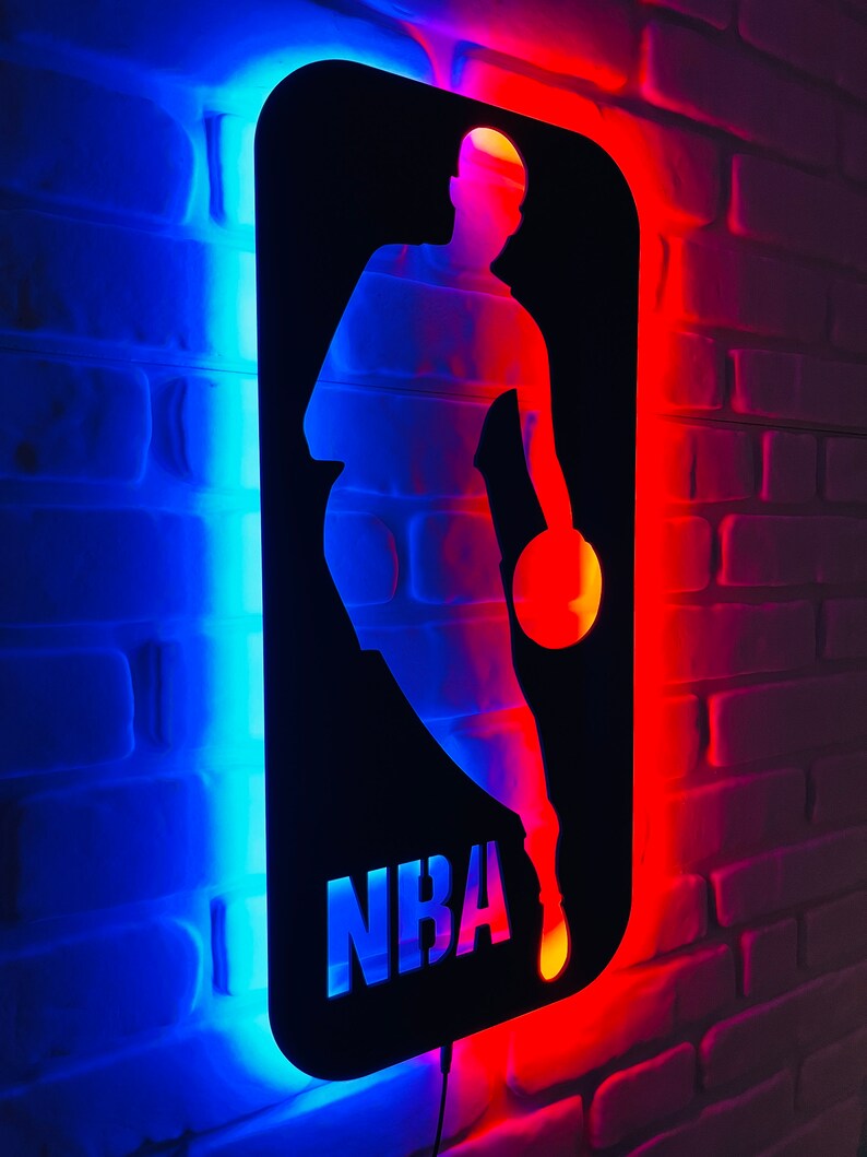 NBA Logo Art Led Sign NBA Wall Hangins Neon Sign Personalized - Etsy